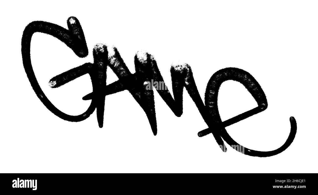 Vector illustration Black graffiti tag lettering aerosol can spray ...