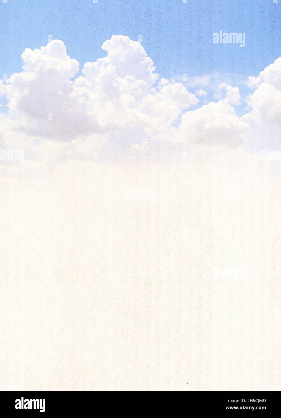 Grunge background with striped cardboard texture and white clouds ...