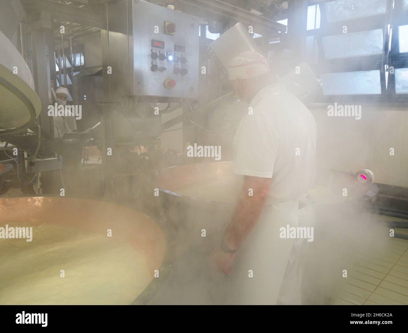 Manufacturing Parmigiano Reggiano parmesan cheese in 2064 diary farm in ...