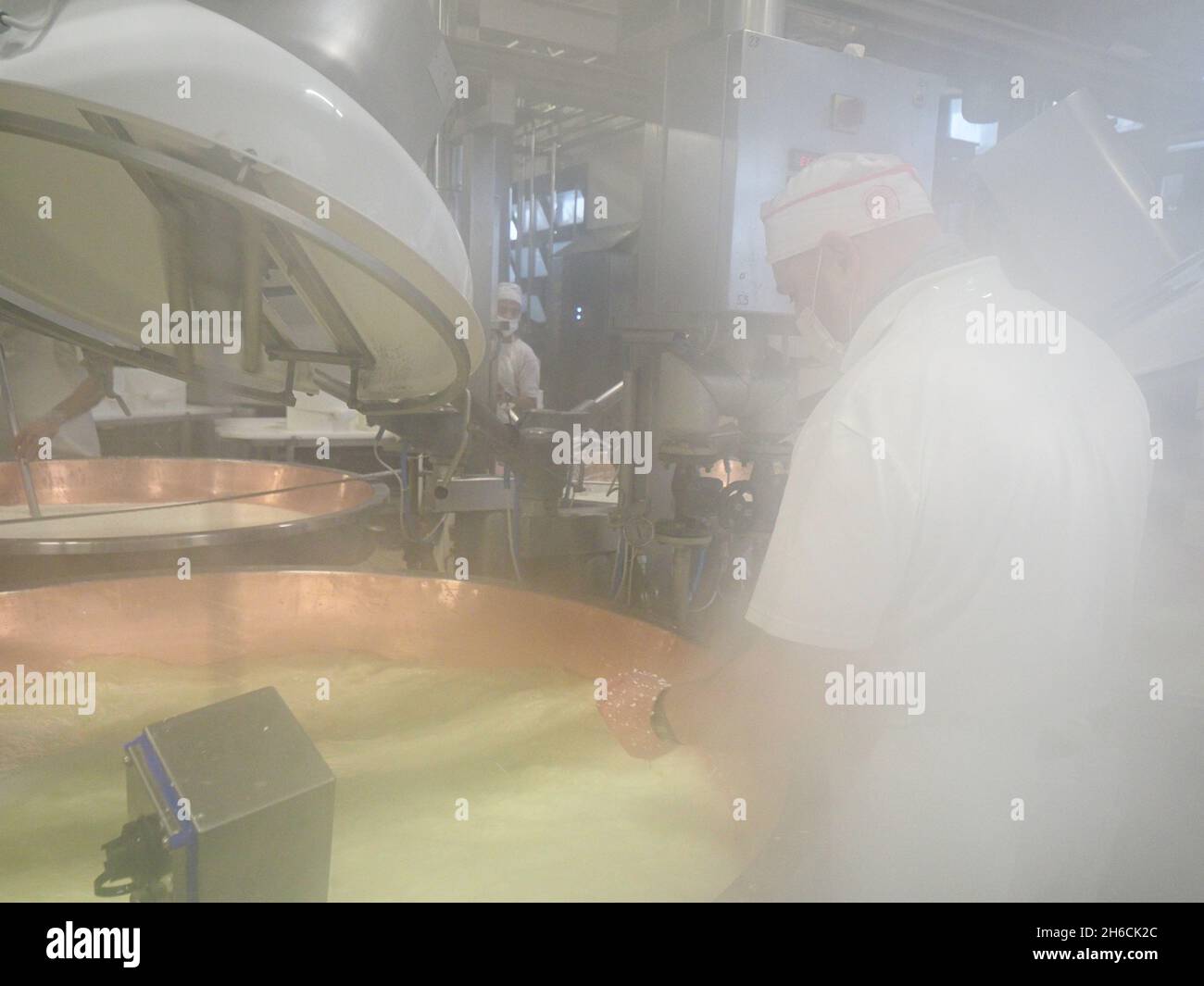 Manufacturing Parmigiano Reggiano parmesan cheese in 2064 diary farm in ...