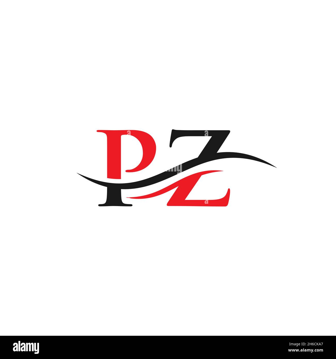 Monogram letter PZ logo design Vector. PZ letter logo design with ...
