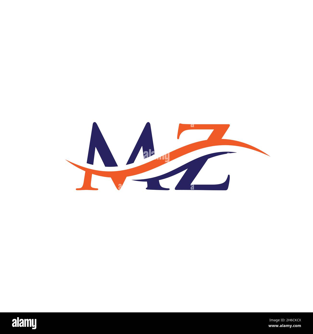 Initial MZ letter linked logo vector template. Swoosh letter MZ logo design. MZ Logo design ...