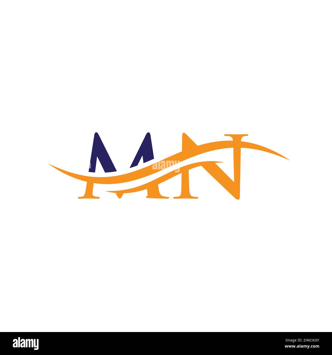 Swoosh Letter MN Logo Design for business and company identity. Water ...