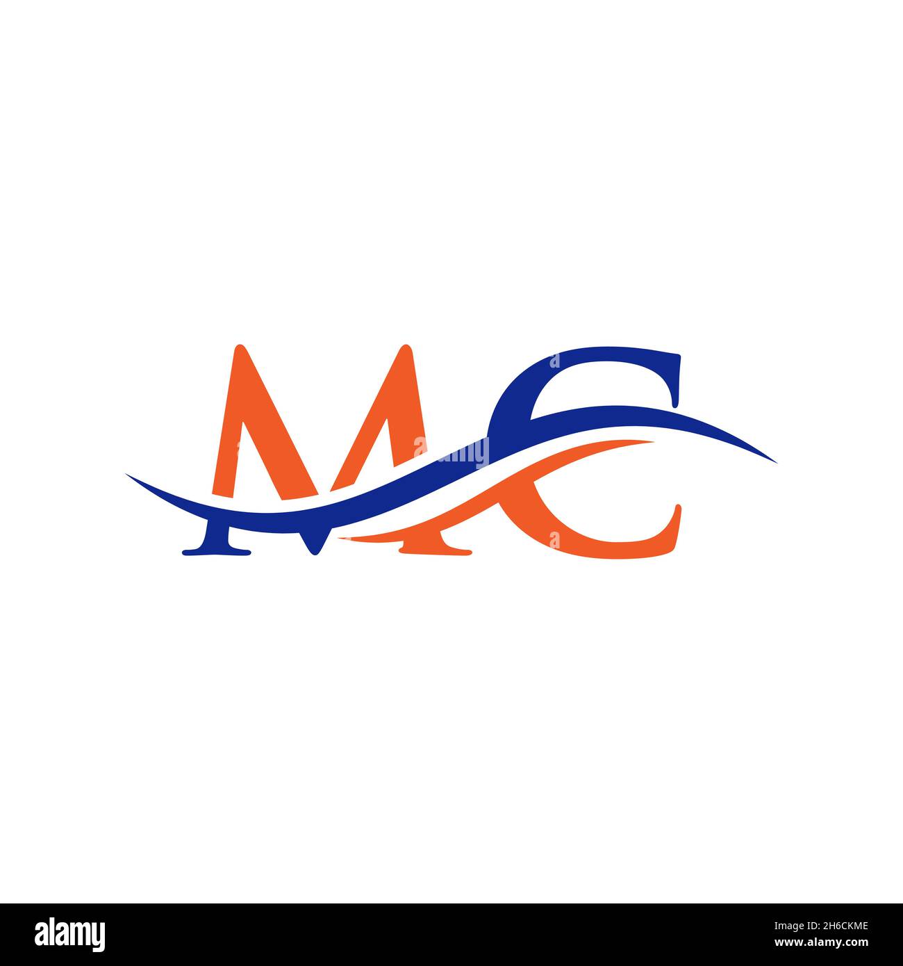 Swoosh Letter MC Logo Design for business and company identity. Water ...