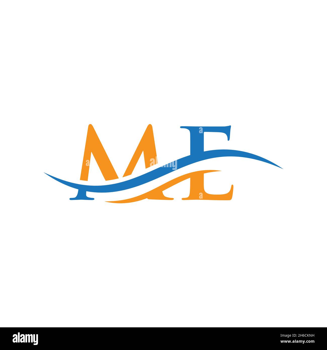 Water Wave ME Logo Vector. Swoosh Letter ME Logo Design for business ...