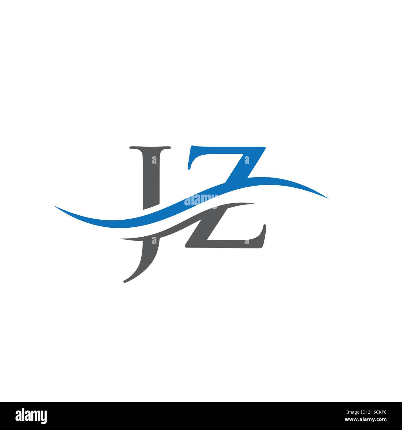 Monogram letter JZ logo design Vector. JZ letter logo design with ...