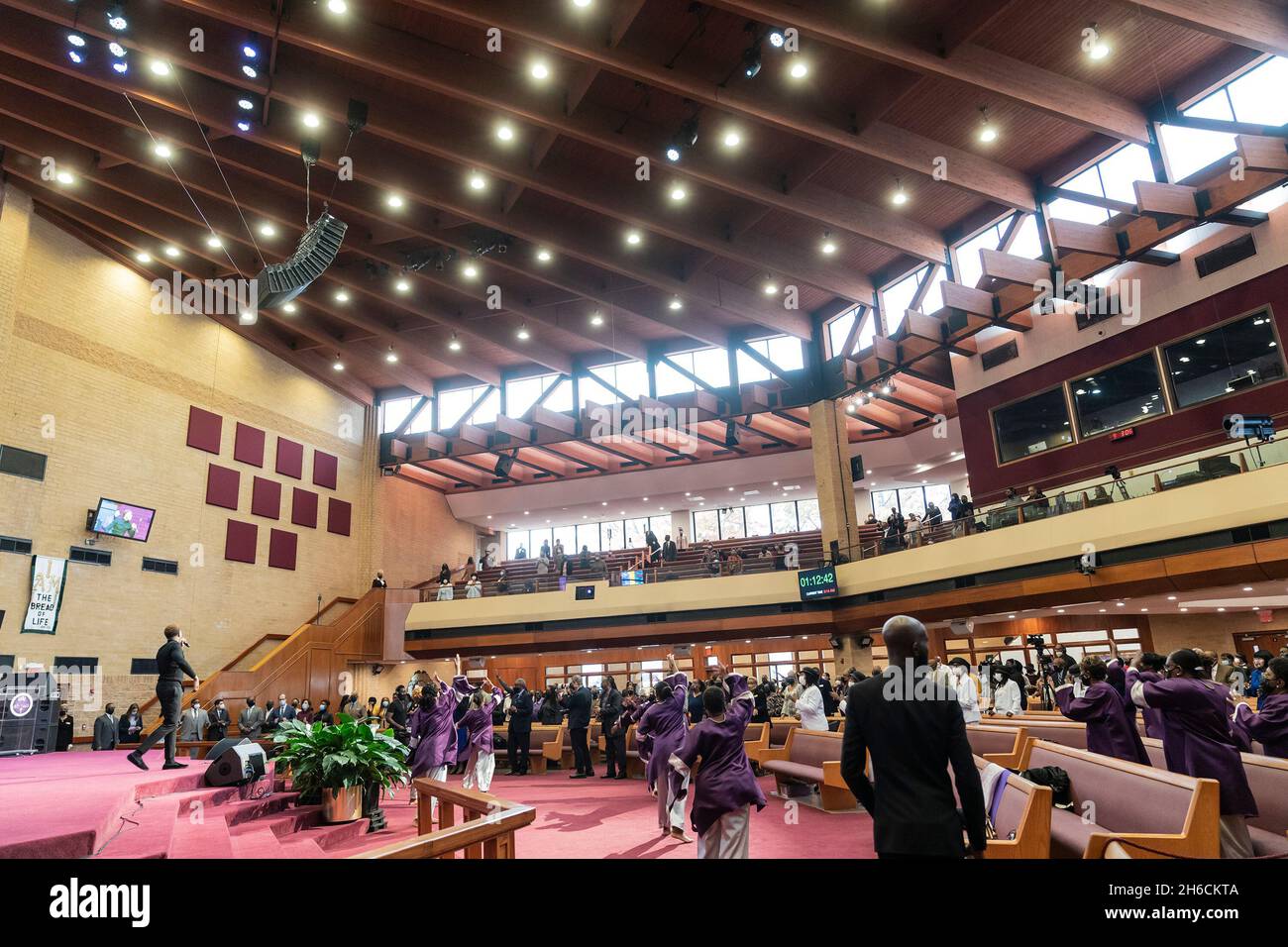 New York, United States. 14th Nov, 2021. Choir and dancers perform ...