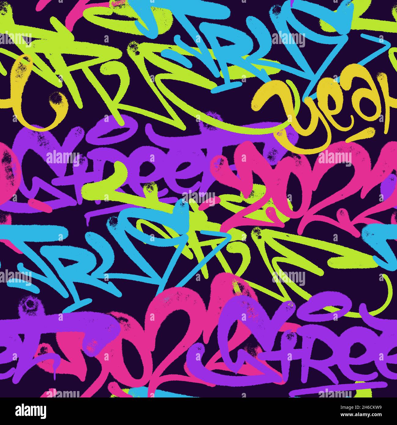 multicolored graffiti background with spray letters, bright colored ...