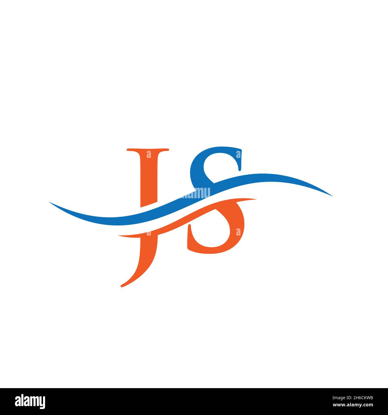 Water Wave JS Logo Vector. Swoosh Letter JS Logo Design for business ...