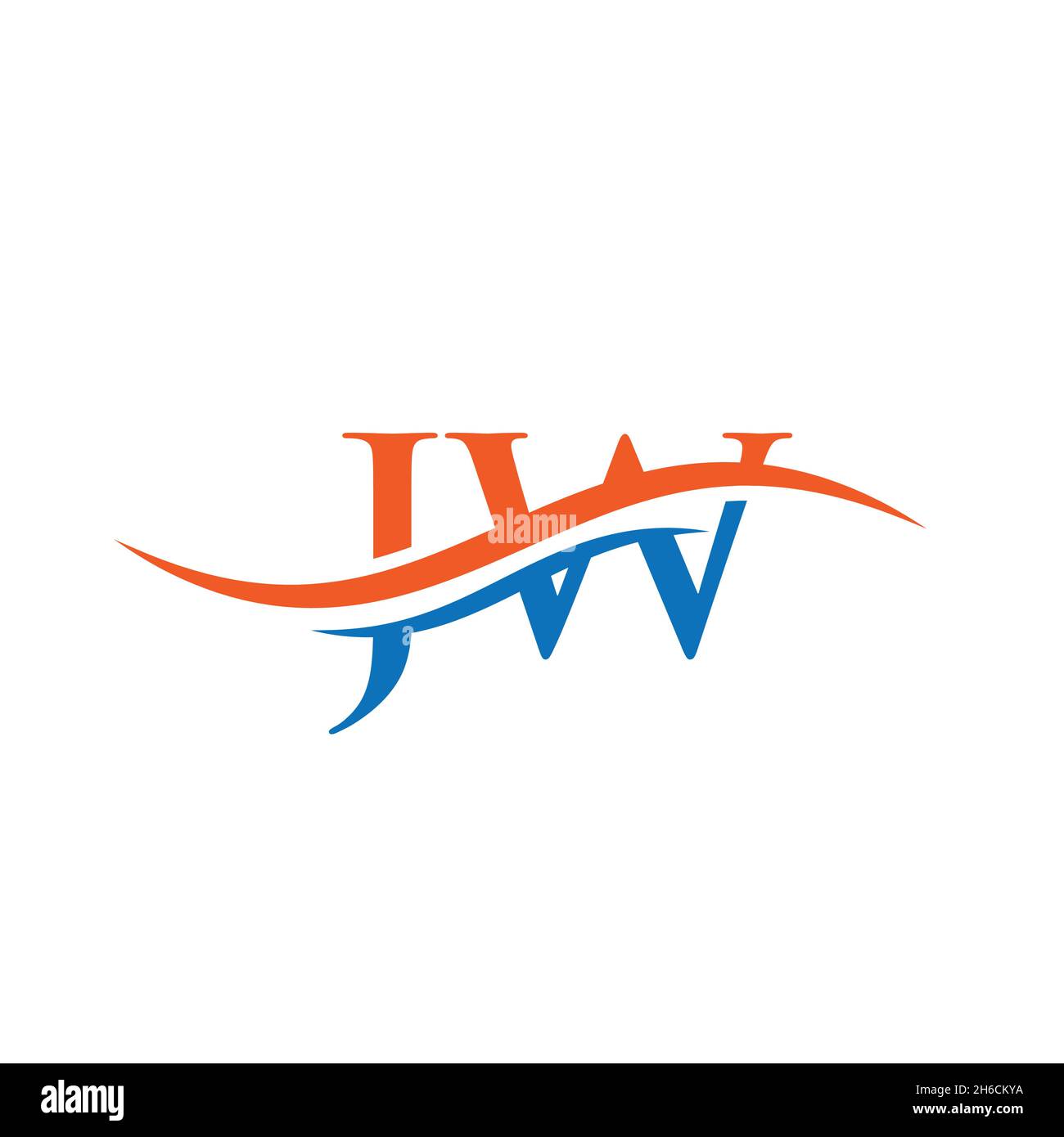 Initial linked letter JW logo design. Modern letter JW logo design ...
