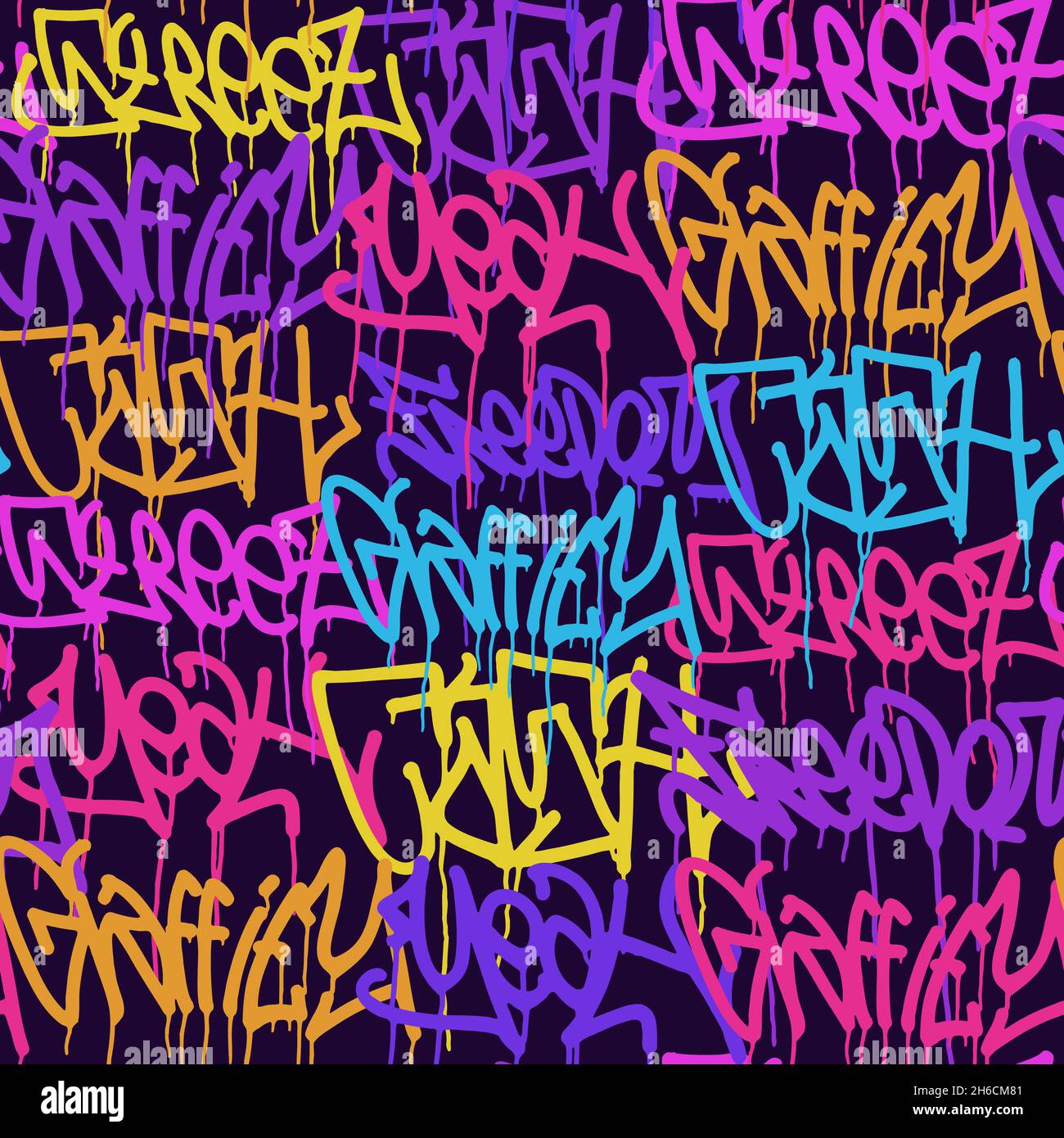 graffiti background with marker letters, bright colored lettering tag ...