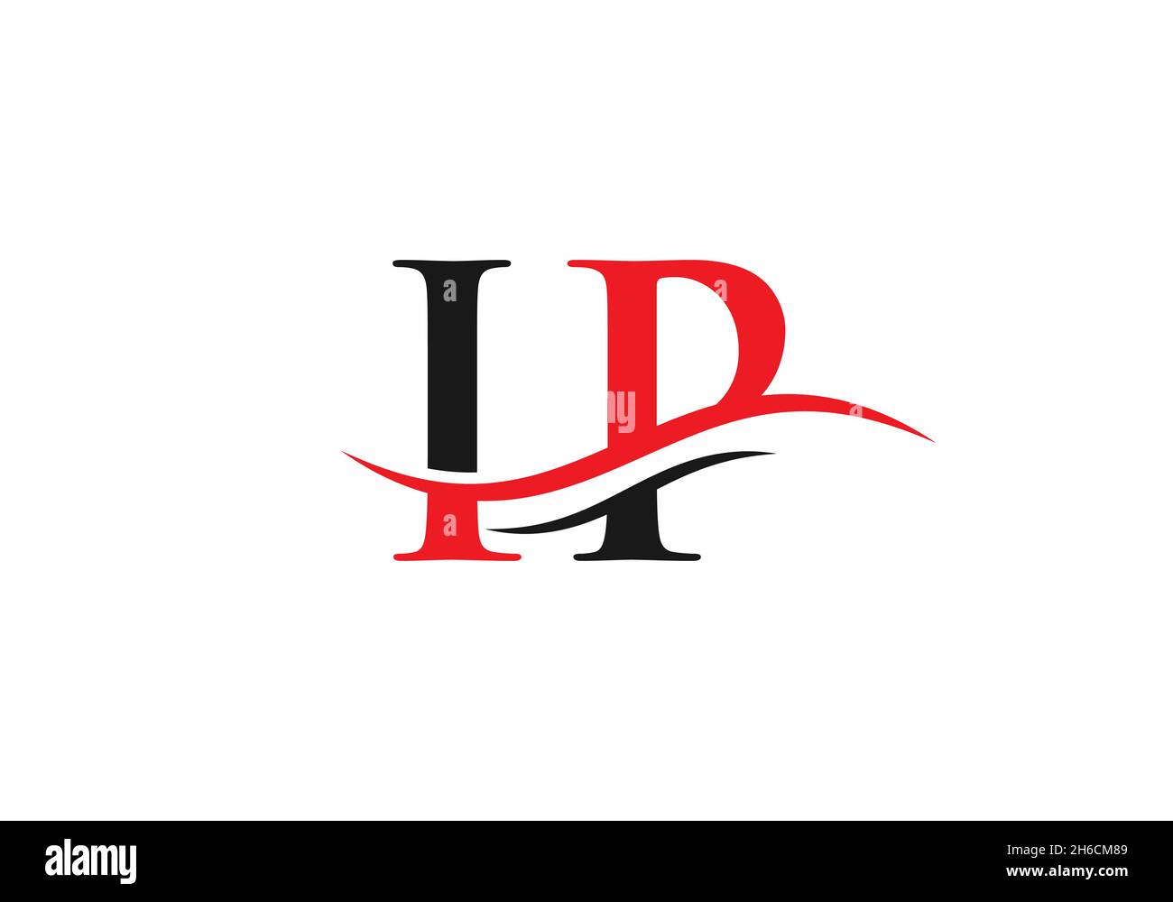 Monogram letter IP logo design Vector. IP letter logo design with ...