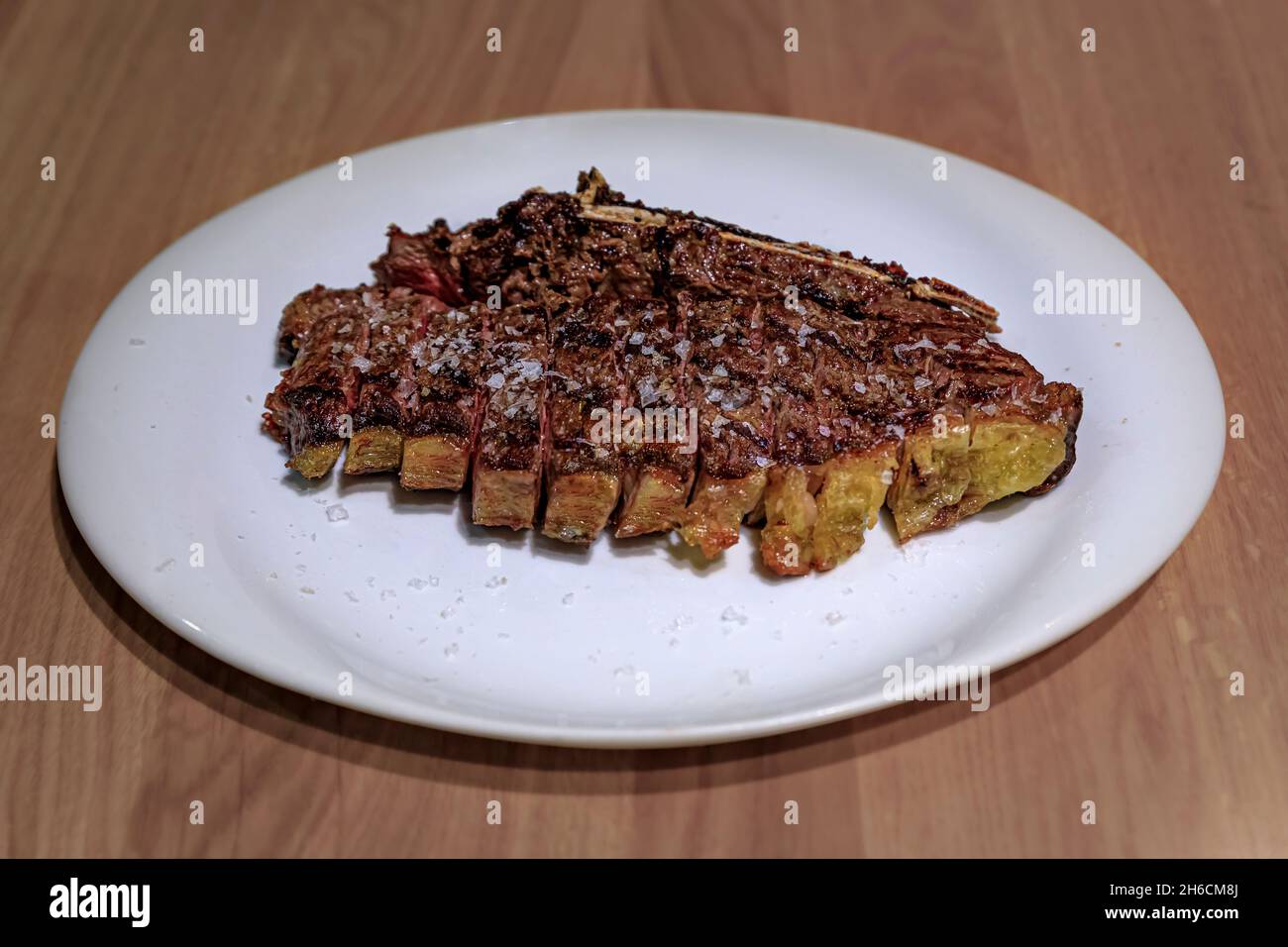 Chuleton, traditional Spanish single big rib eye steak on the bone ...