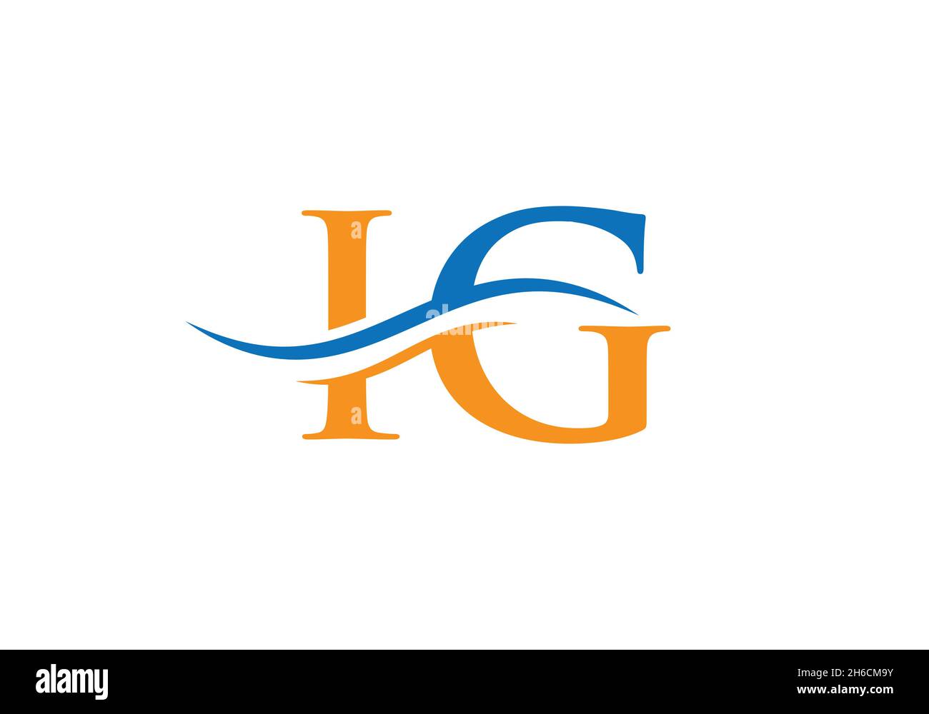 Water Wave IG Logo Vector. Swoosh Letter IG Logo Design for business ...