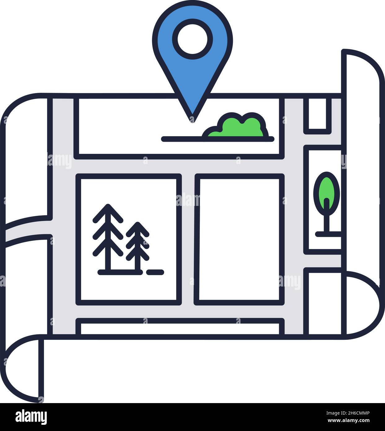 Trail map for adventure in mountain icon vector Stock Vector Image ...