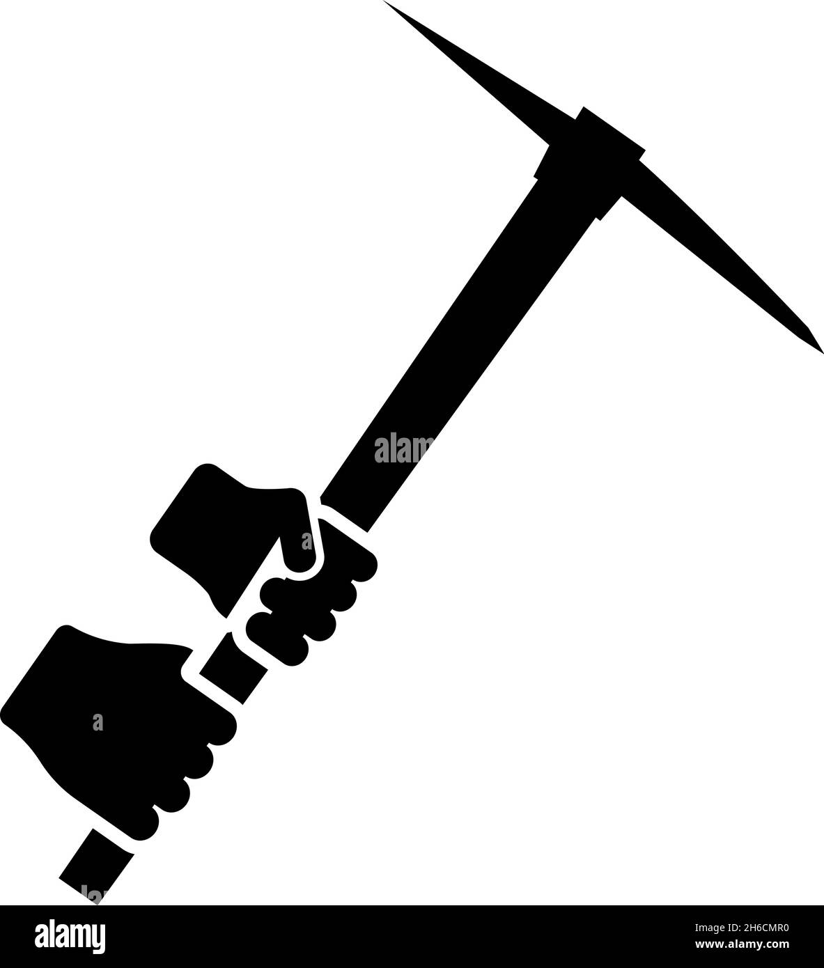 Mining pickaxe Mattock pick axe in hand icon black color vector ...