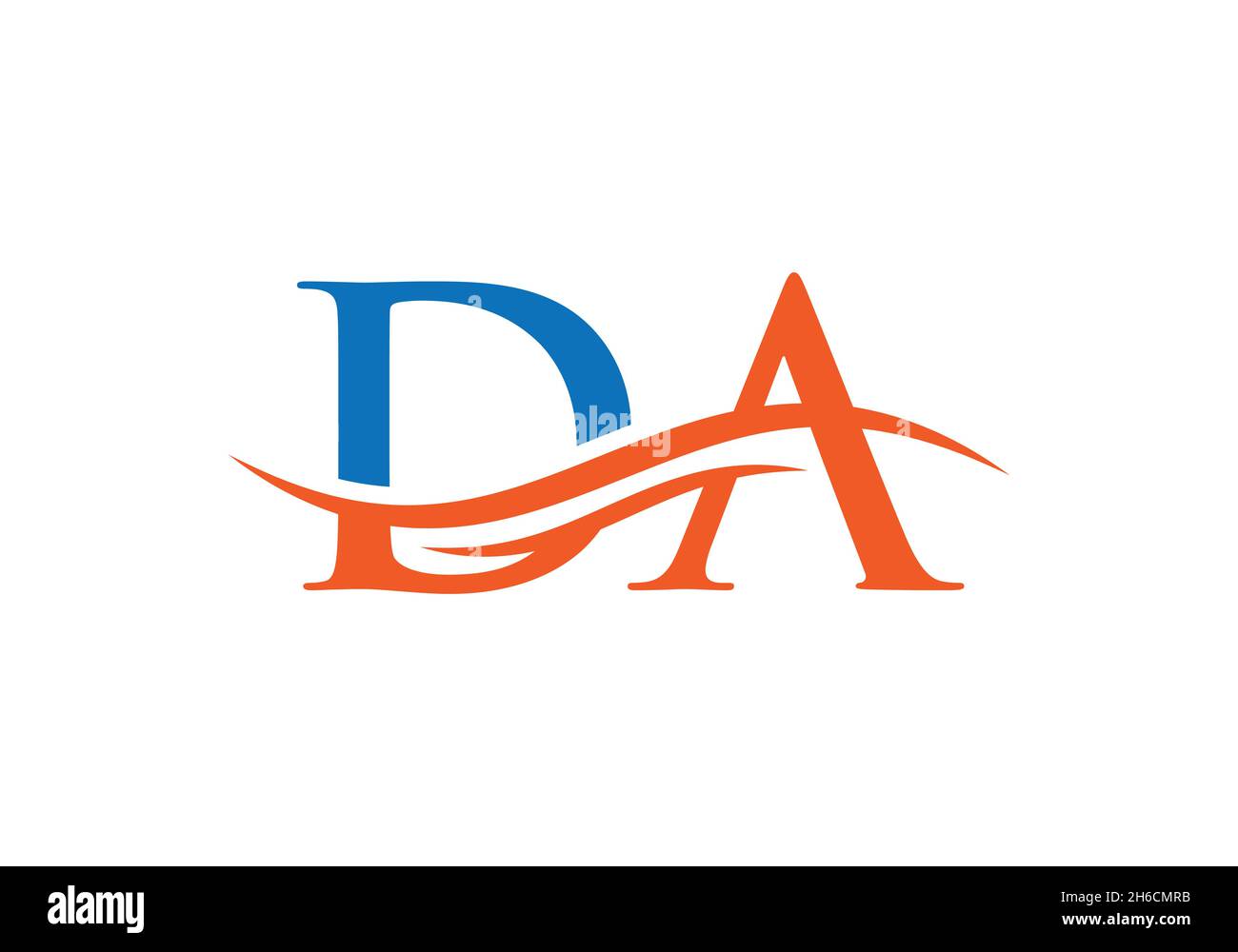 Premium Letter DA Logo Design with water wave concept. DA letter logo ...