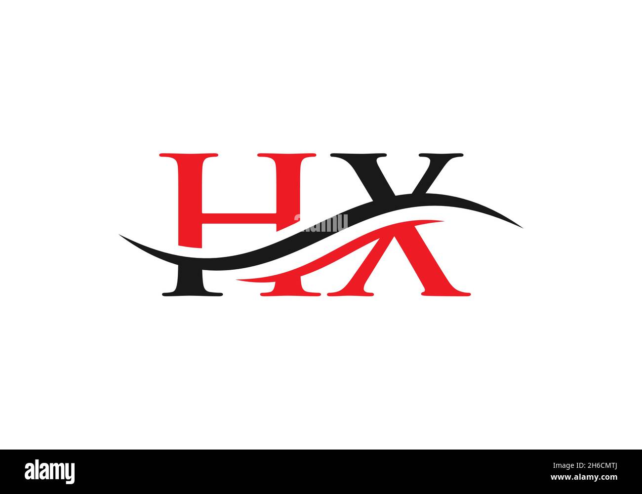 Monogram letter HX logo design Vector. HX letter logo design with ...