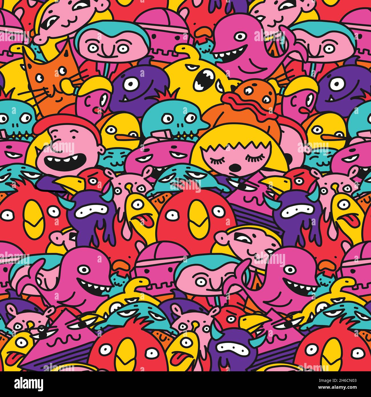 childrens multicolored characters, drawings with little men in cartoon ...