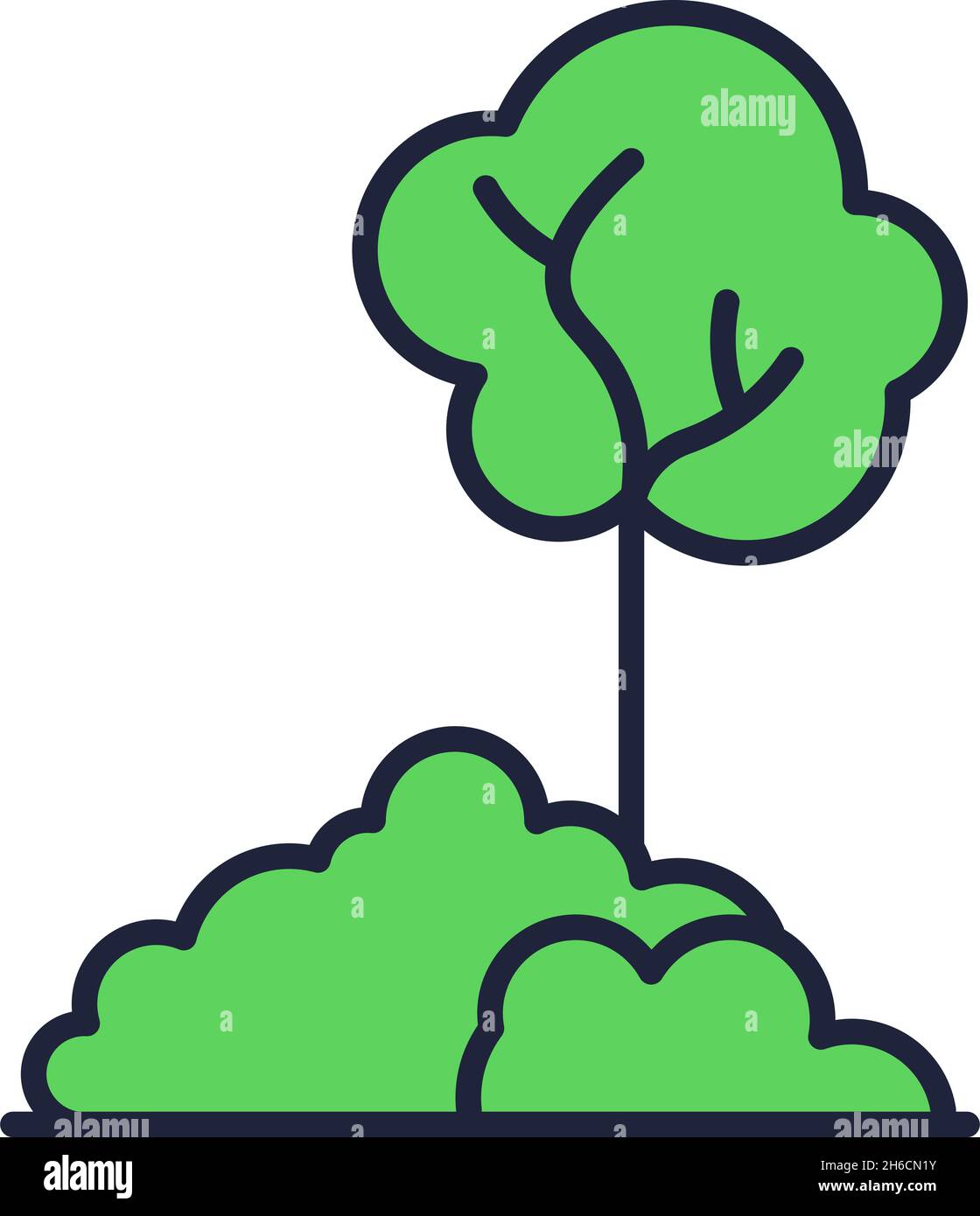 Green tree and bush icon isolated vector Stock Vector Image & Art - Alamy