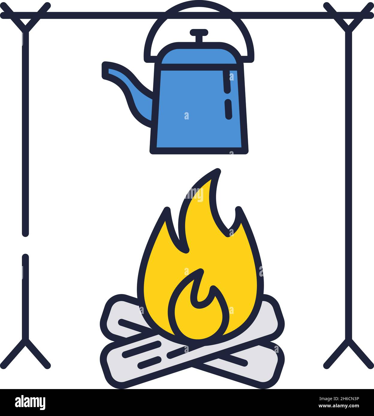 Fire campfire cooking Cut Out Stock Images & Pictures - Alamy