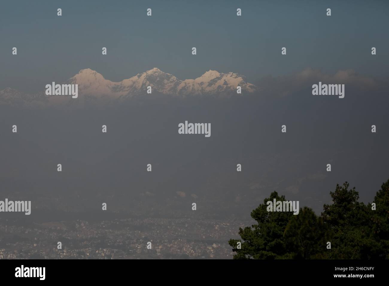 Bhaktapur, Bagmati, Nepal. 15th Nov, 2021. Kathmandu Valley is shrouded in thick layer of smog ...