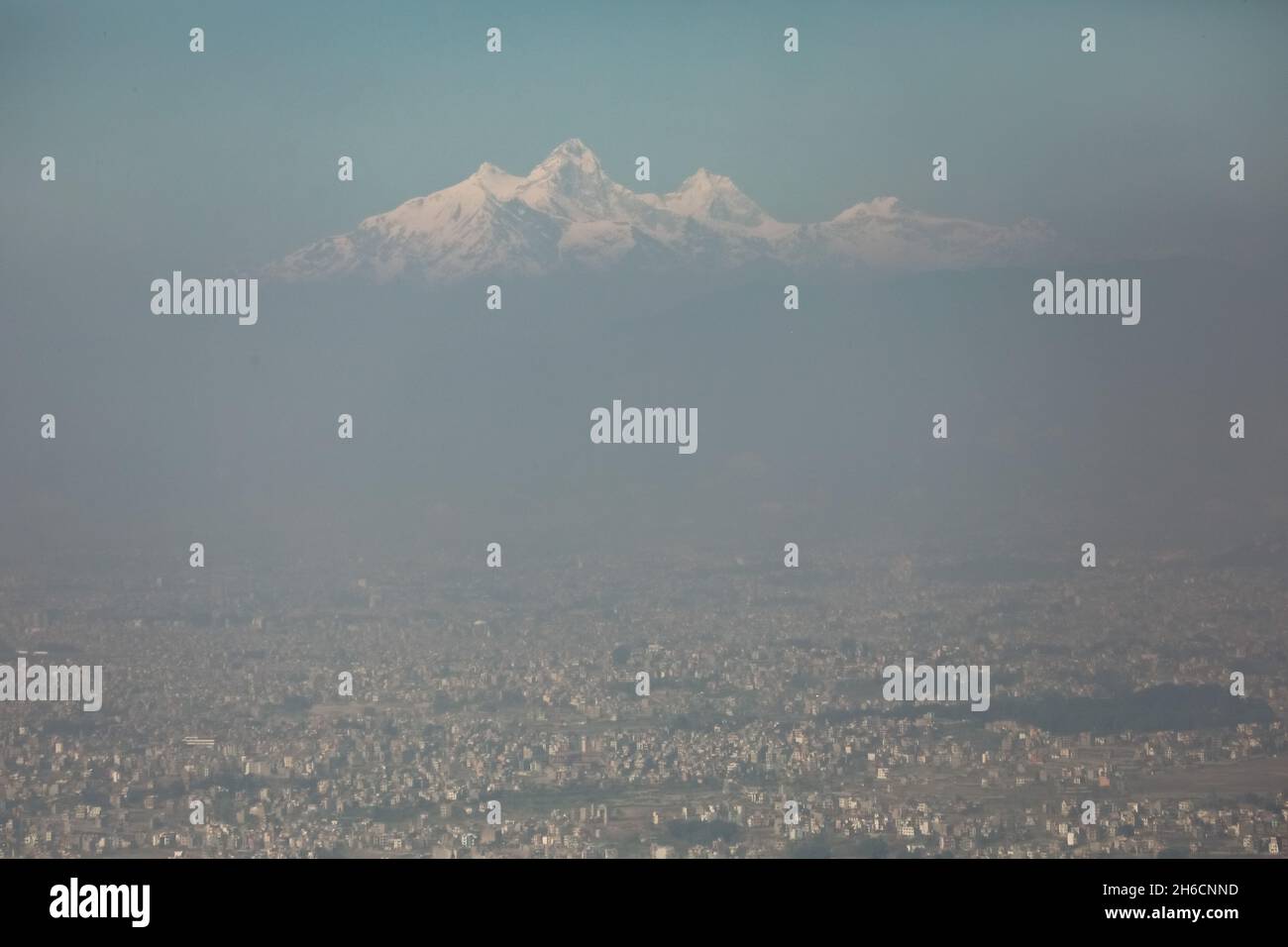 Bhaktapur, Bagmati, Nepal. 15th Nov, 2021. Kathmandu Valley is shrouded in thick layer of smog ...