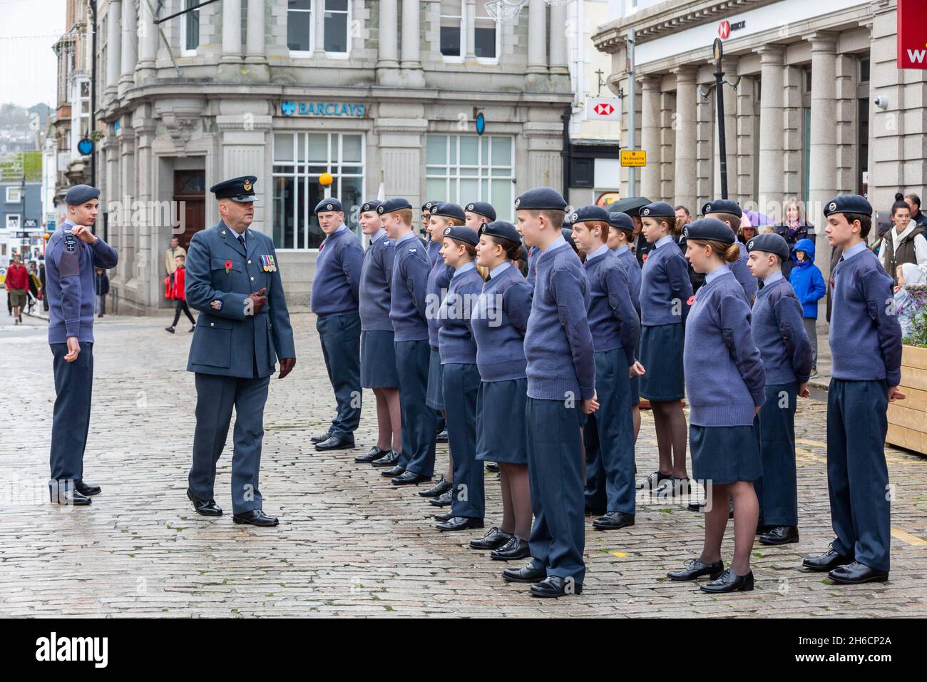 Air Cadets on parade at a Wreath laying ceremony at the War Memorial in ...