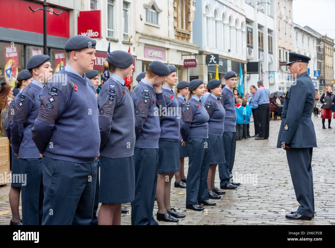 Air Cadets on parade at a Wreath laying ceremony at the War Memorial in ...