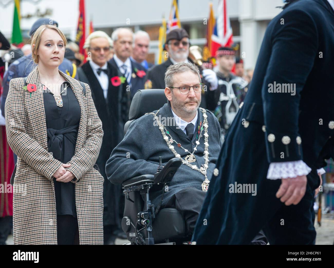 Dignitaries attend a Wreath laying ceremony at the War Memorial in ...