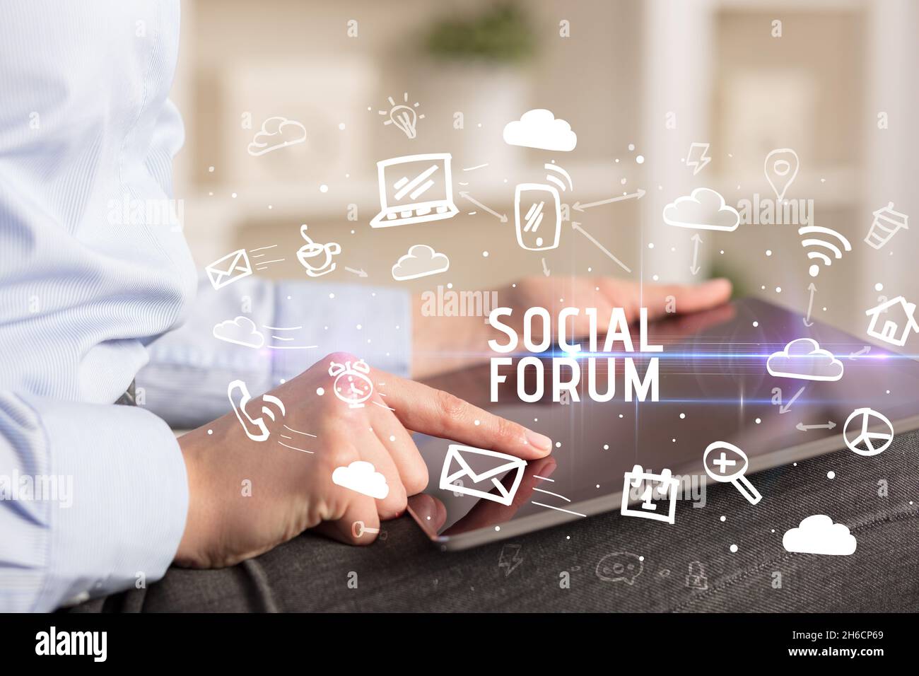 Close-up Of A Person Using Social Networking Stock Photo - Alamy