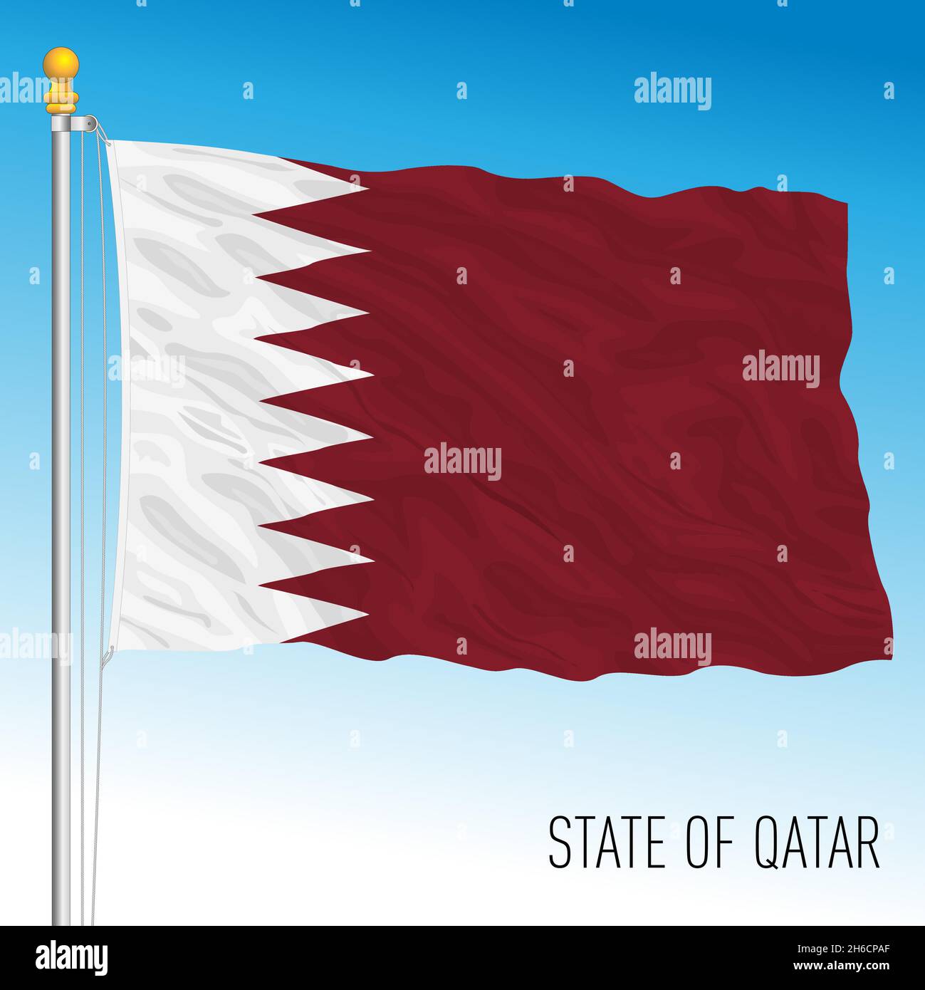 State of Qatar official national flag, middle east, asiatic country ...