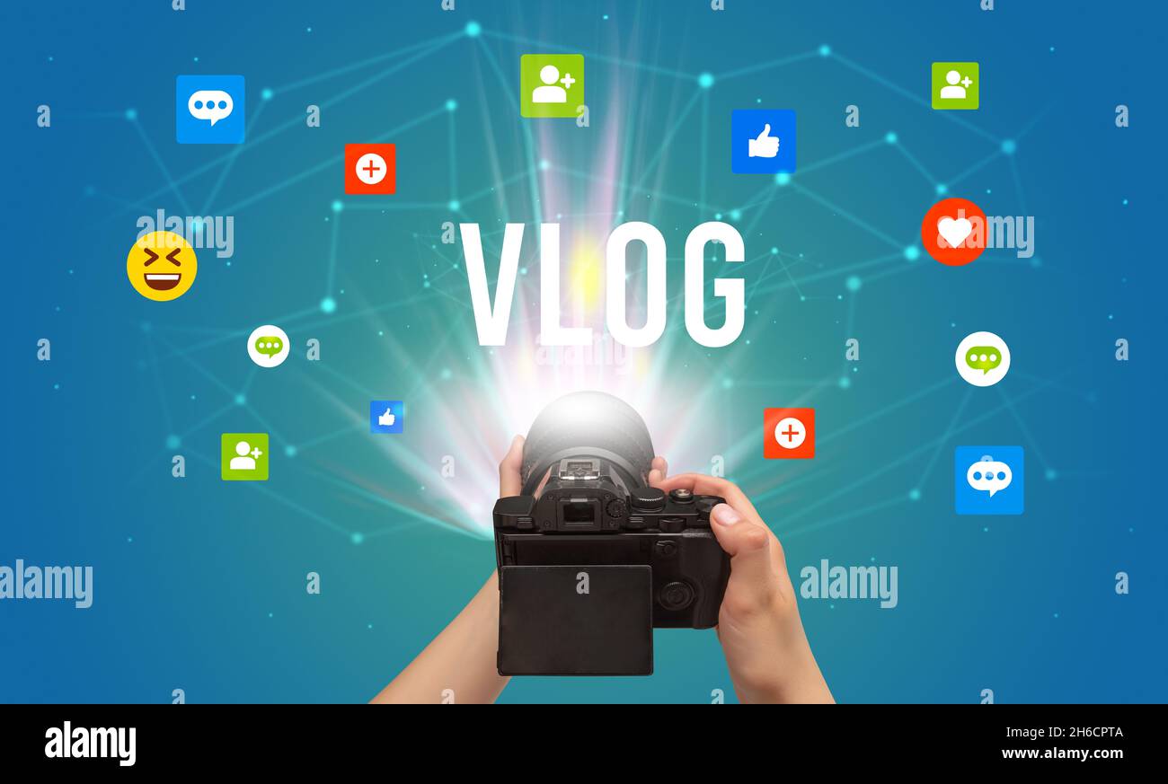 Using camera to capture social media content Stock Photo - Alamy