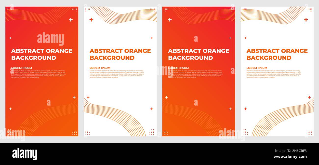 abstract orange gradient social media stories template collection ...