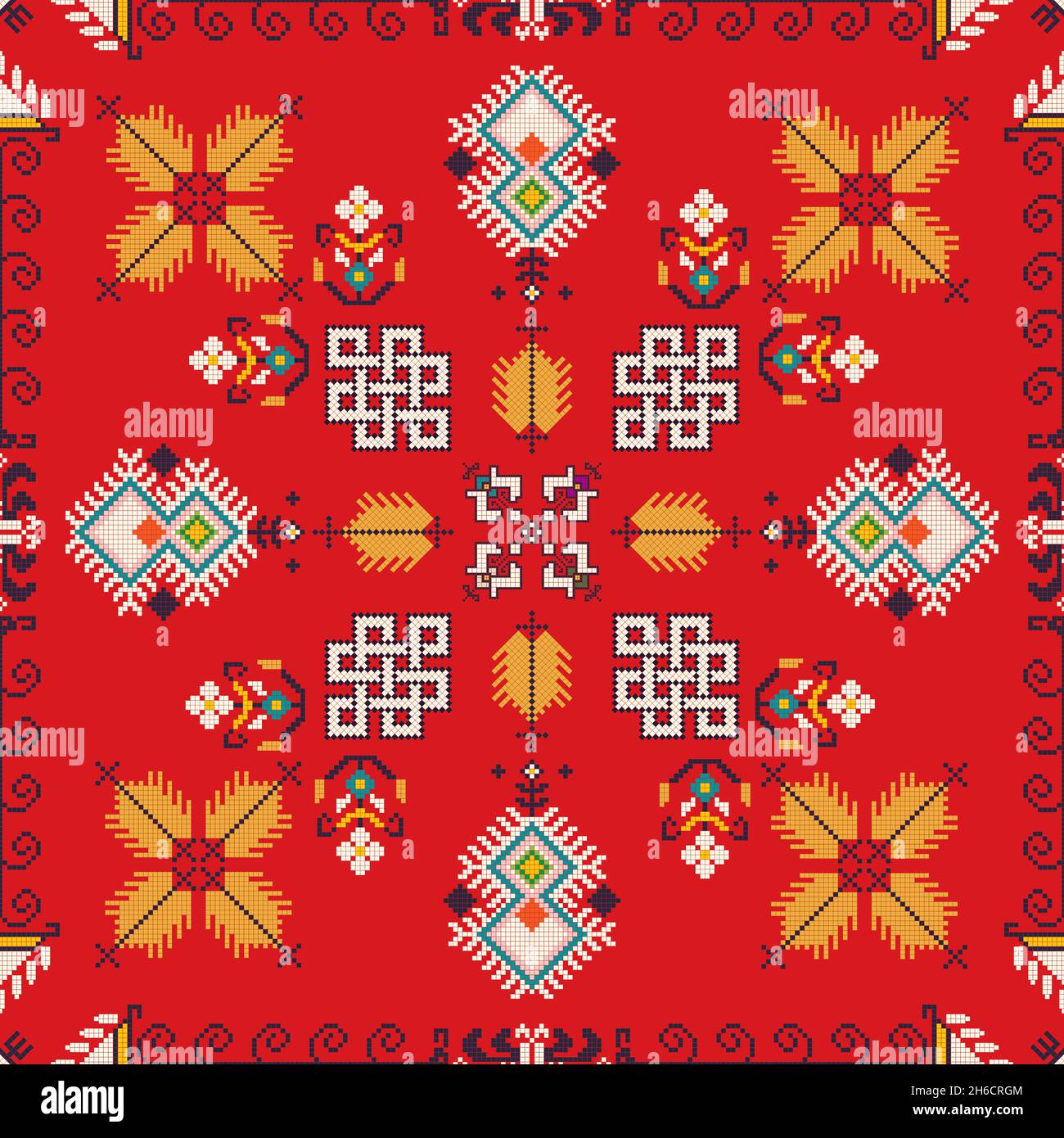 Traditional Bulgarian embroidery vector pattern Stock Vector Image ...