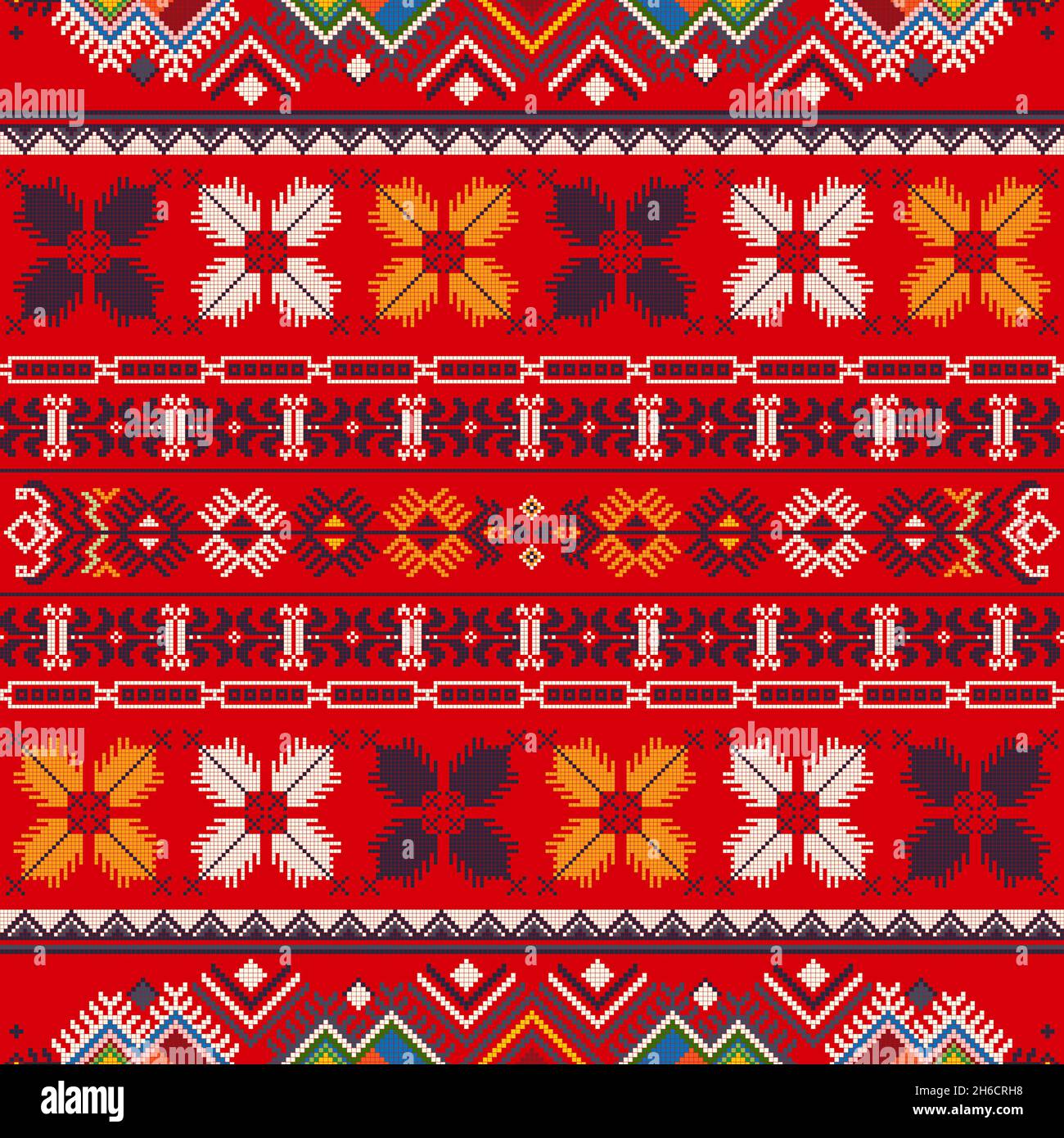 Traditional Bulgarian embroidery vector pattern Stock Vector Image ...