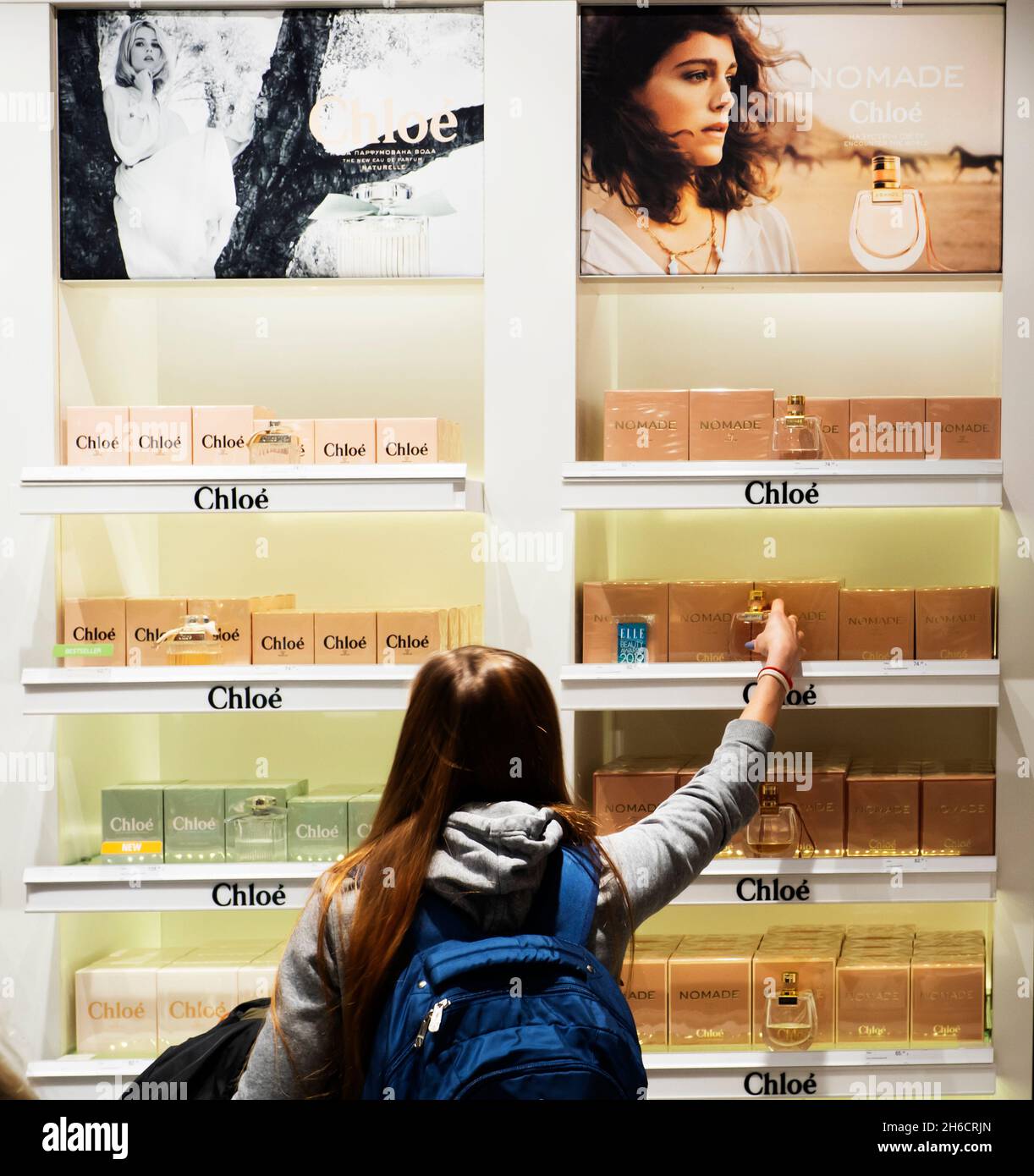 Chloe perfumes seen displayed on the shelf of Duty Free store in ...