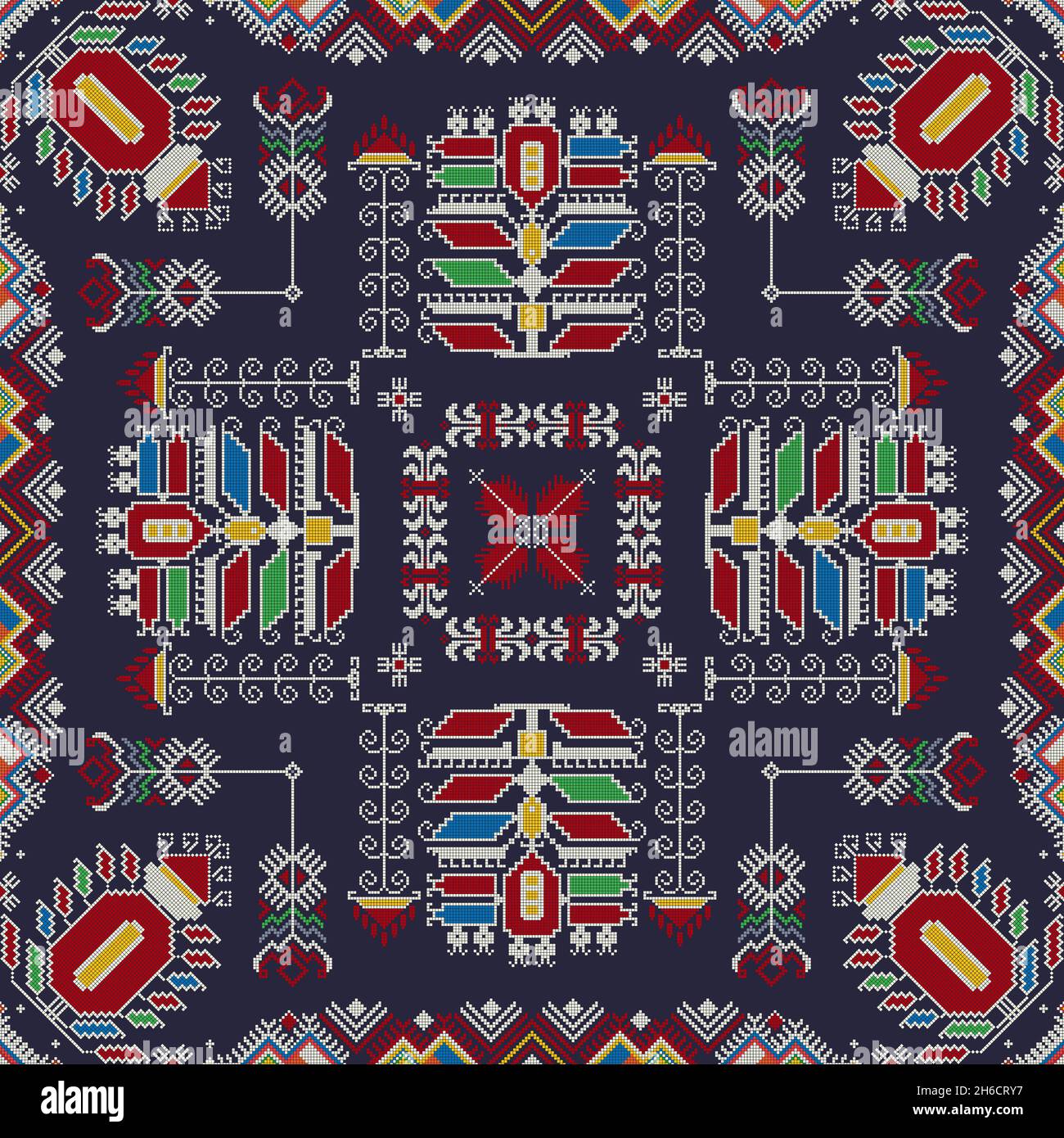 Traditional Bulgarian embroidery vector pattern Stock Vector Image ...