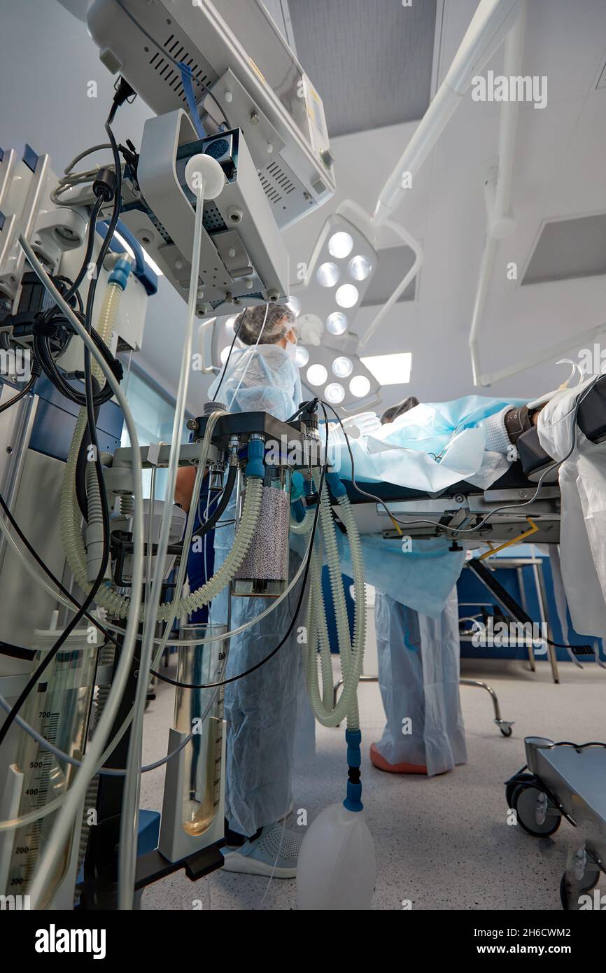 Medical Oxygen Concentrator is ready to use front of the emergency room ...