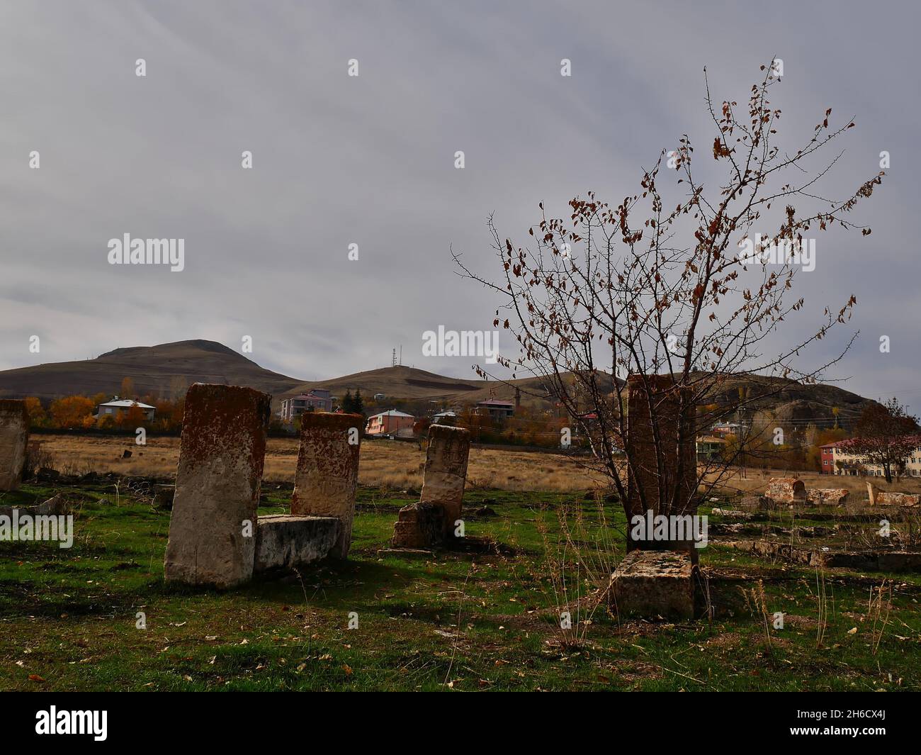Ancient cemetery with old and damaged gravestones Stock Photo - Alamy