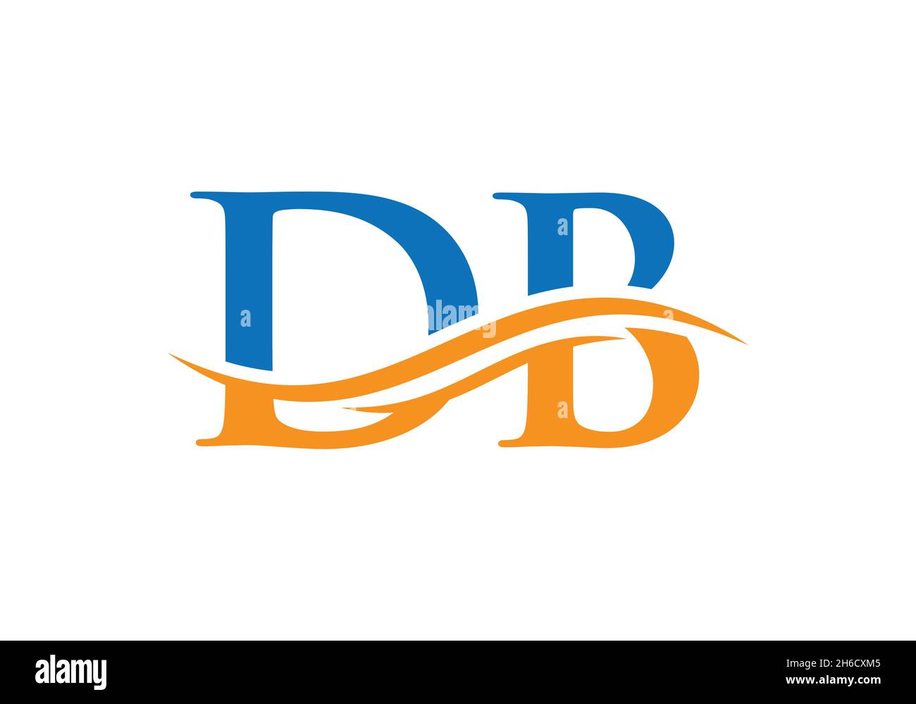 Swoosh Letter DB Logo Design for business and company identity. Water ...