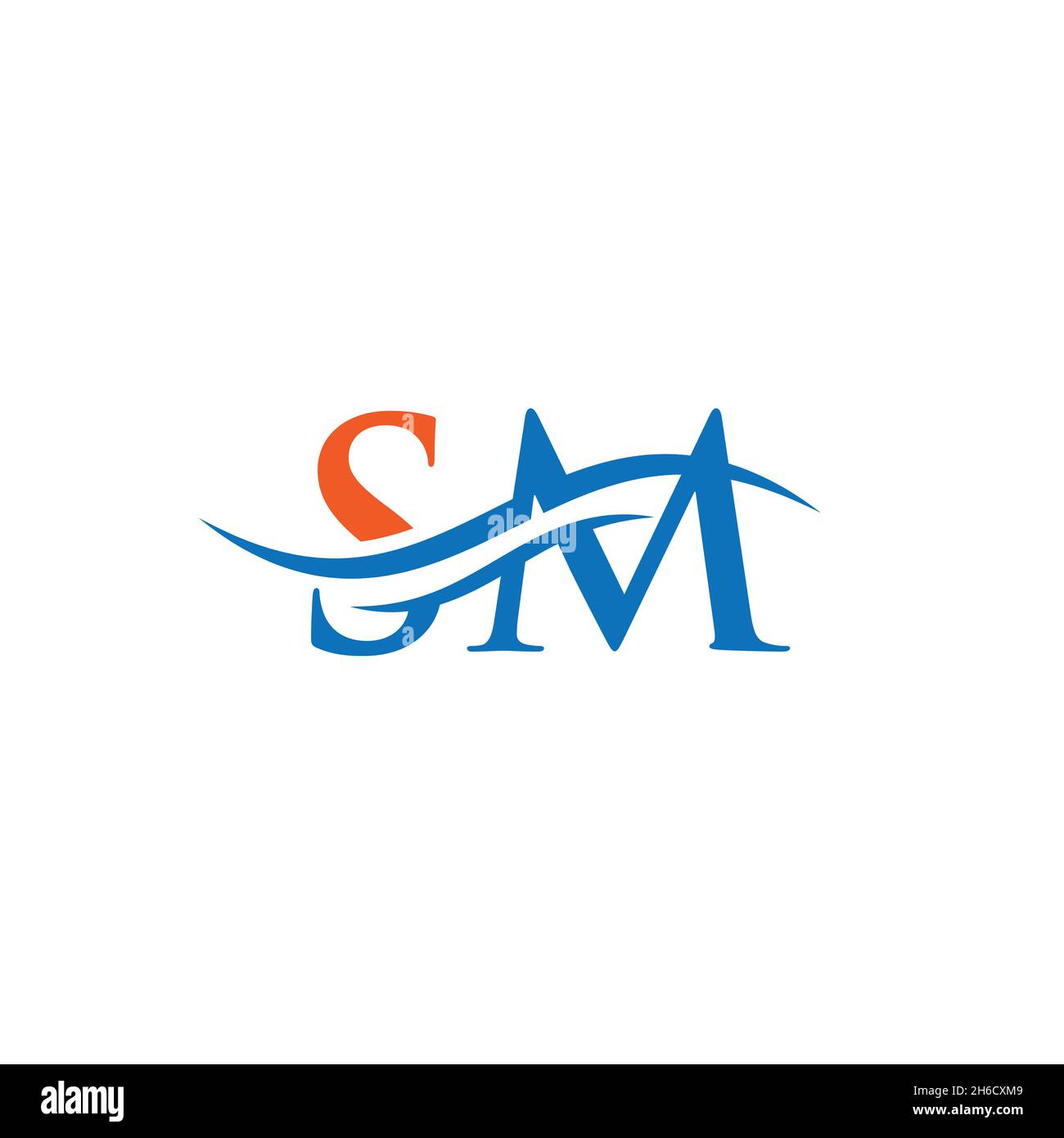 Initial SM letter business logo design vector template with minimal and ...