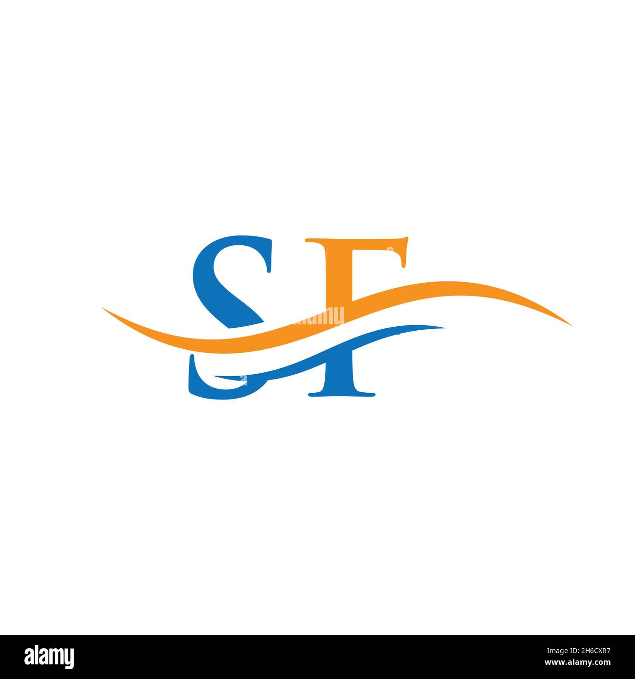Water Wave SF Logo Vector. Swoosh Letter SF Logo Design for business ...
