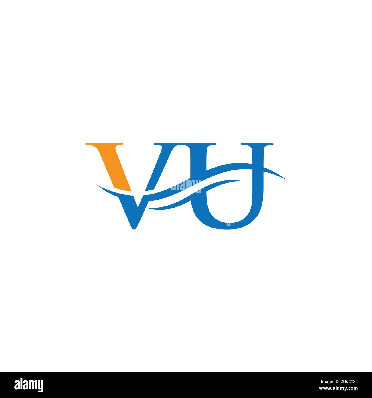 Premium Letter VU Logo Design with water wave concept. VU letter logo ...
