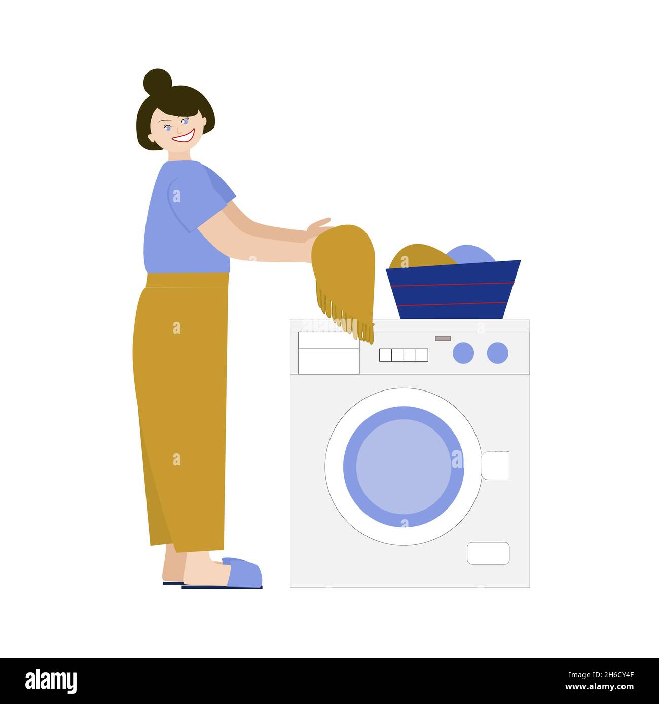 Happy laundry women. Vector illustration Stock Vector Image & Art - Alamy