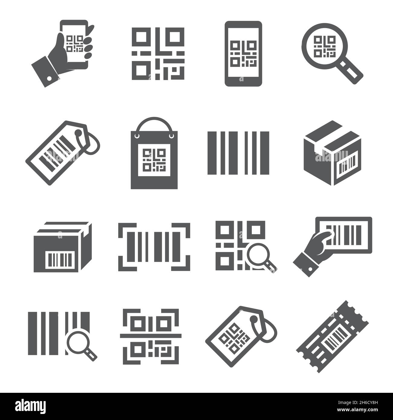 QR code icons set on white background Stock Vector Image & Art - Alamy