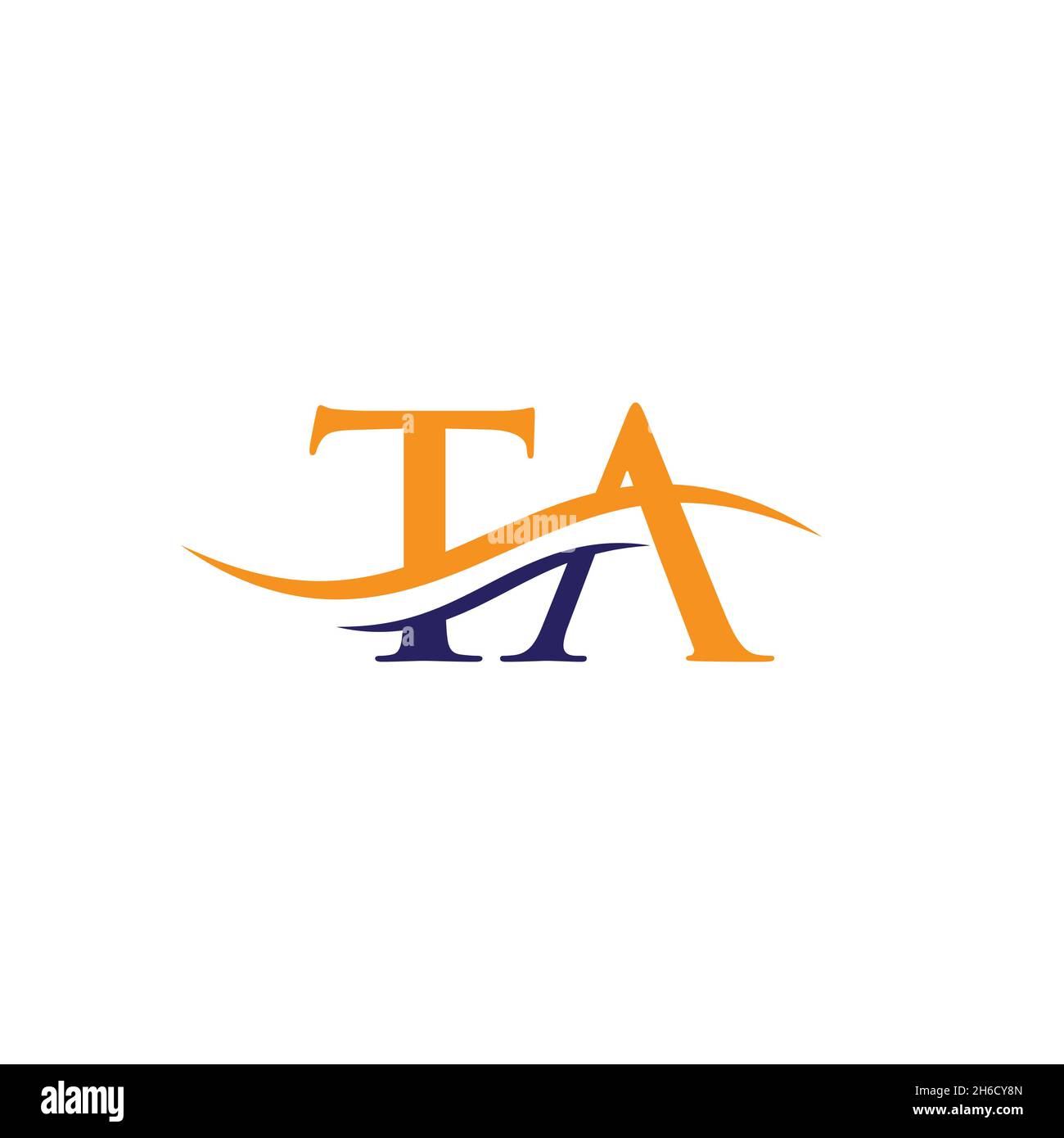 Premium Letter TA Logo Design with water wave concept. TA letter logo ...