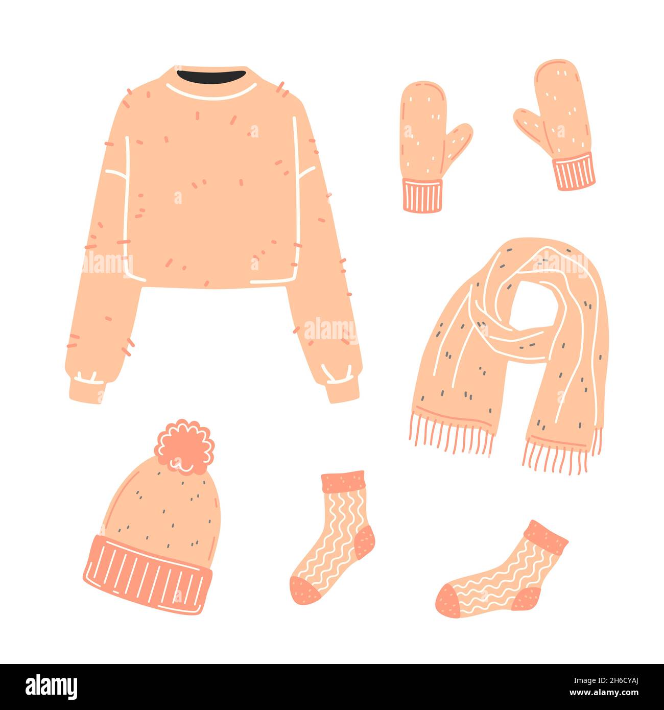 Set autumn clothes in Stock Vector Images - Alamy