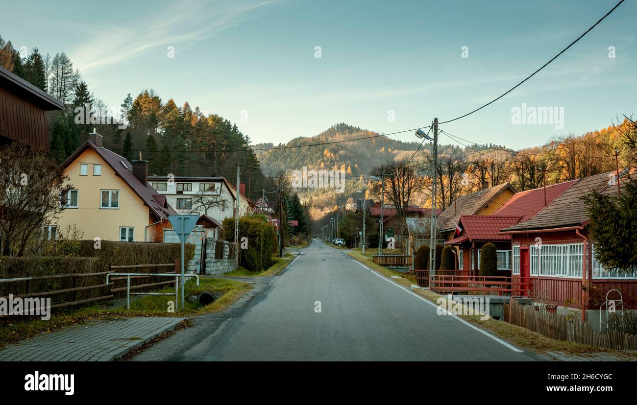 Panorama of Piwniczna-Zdroj town in Poland Stock Photo - Alamy