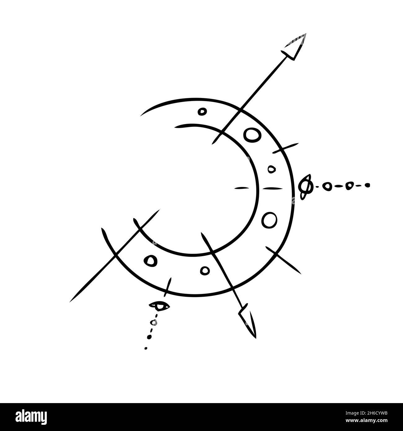 Esoteric geometric symbols. Celestial signs. Vector illustration Stock ...